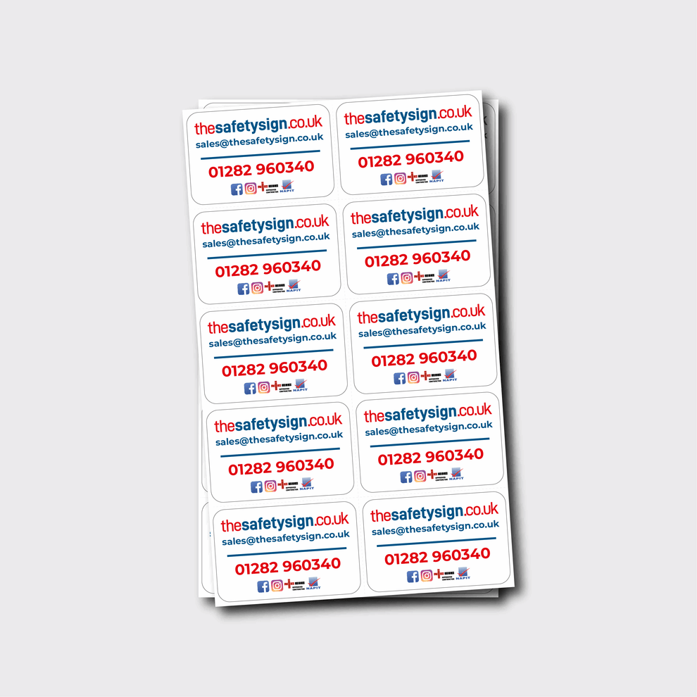 Branded Plumber Business Details Stickers - Premium Vinyl, 10 per Sheet ...