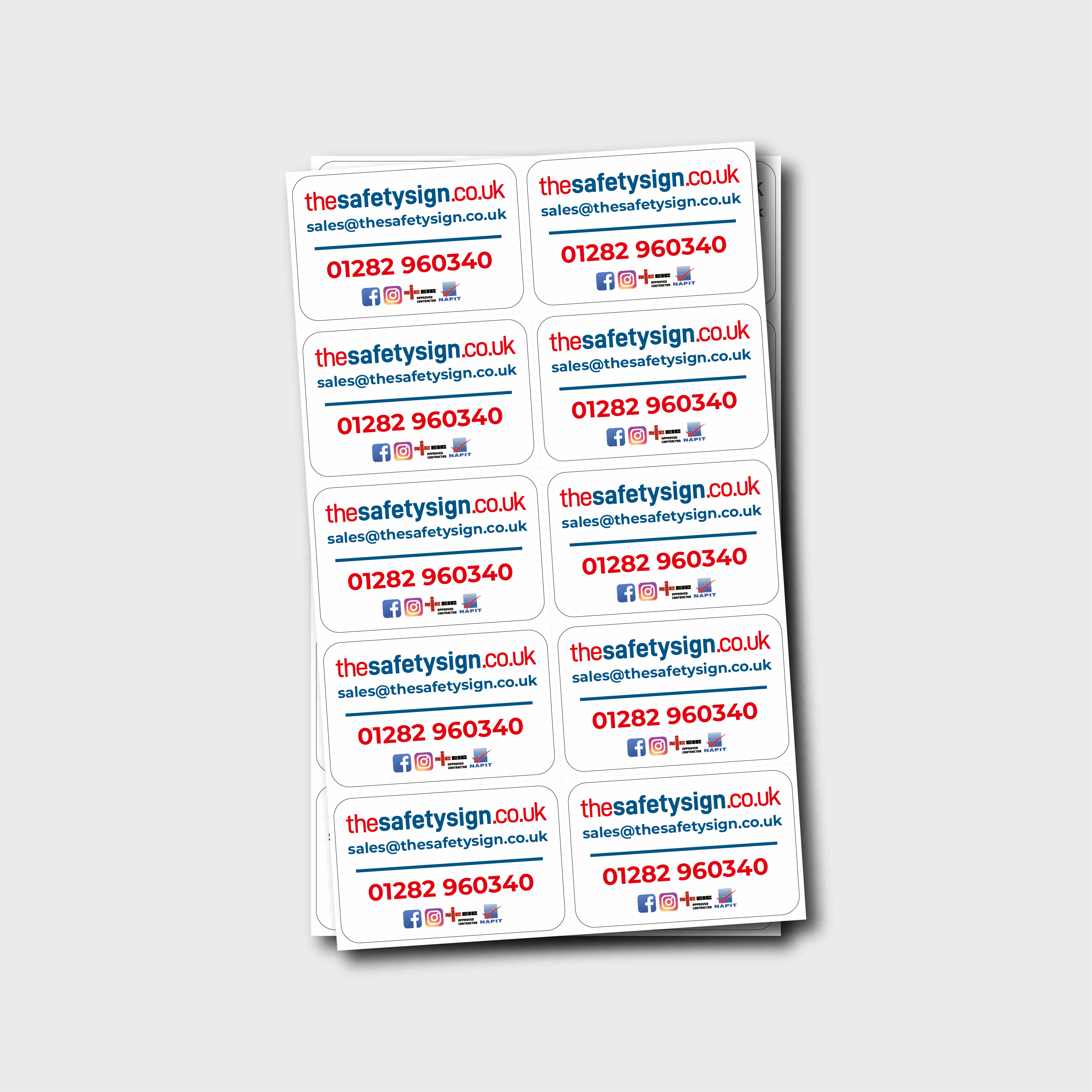 Branded Electrician Business Details Sticker - The Safety Sign Shop