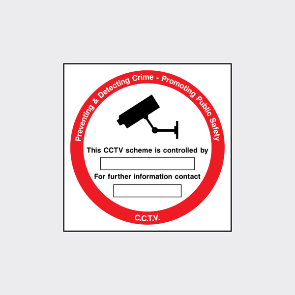Preventing and Detecting Crime Promoting Public Safety CCTV Sign