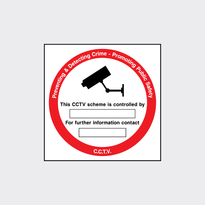 Preventing and Detecting Crime Promoting Public Safety CCTV Sign