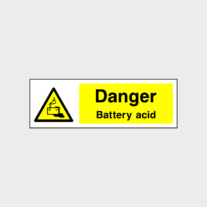 Danger Battery Acid Warning Sign | Reliable Chemical Safety