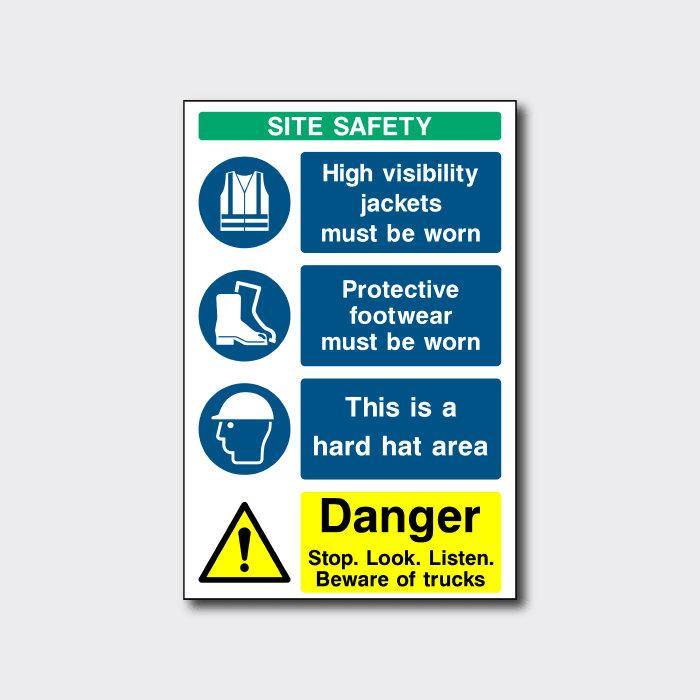 High Visibility Jackets Must Be Worn Sign | Site Safety Notice