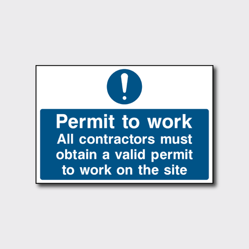 Contractors Permit to Work Sign - The Safety Sign