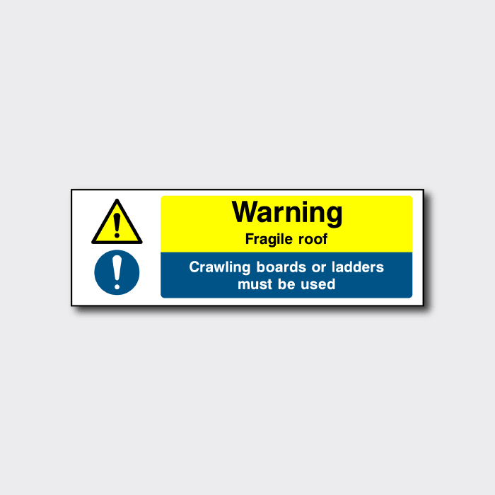 Warning Fragile Roof Sign | Safety Hazard Notice