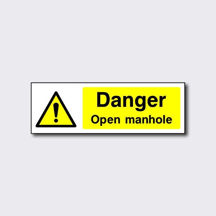 Danger Open Manhole Sign | Workplace & Public Safety Notice