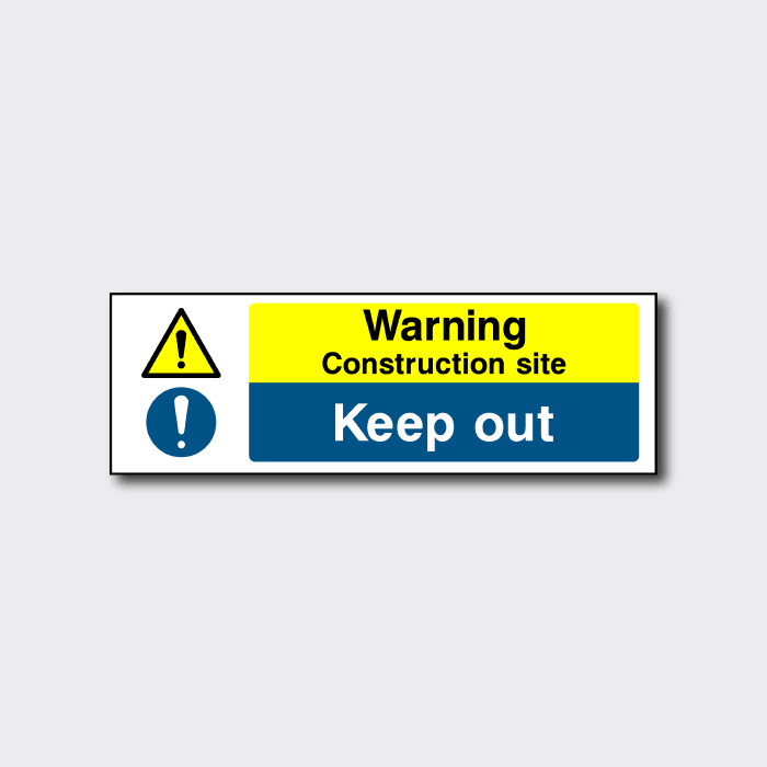 Warning Construction Site Keep Out Sign | Safety Notice