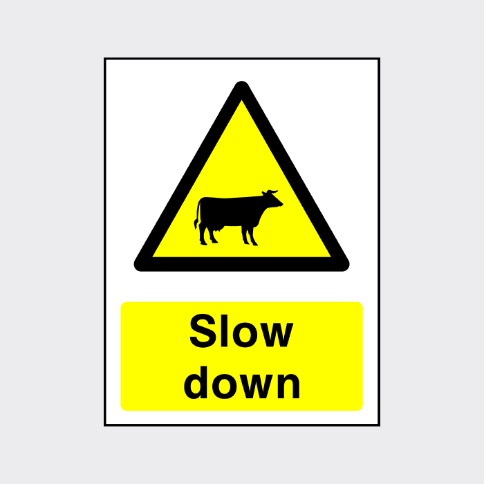 Slow Down Cattle Sign | Ensure Road & Livestock Safety