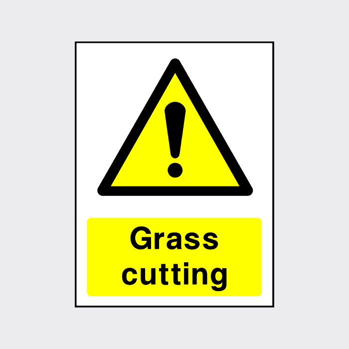 Grass Cutting Sign | Ensure Safety & Public Awareness