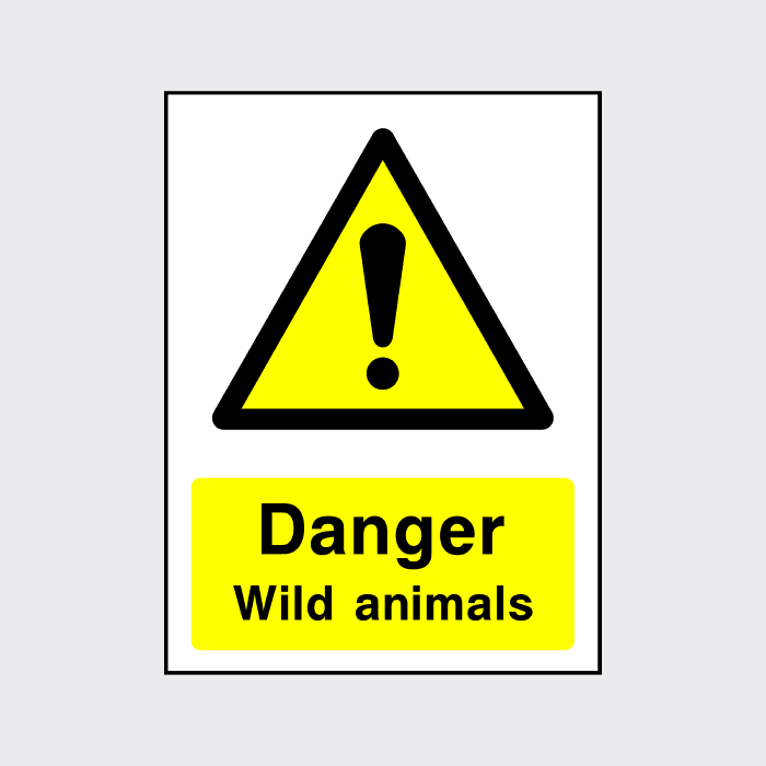 Danger Wild Animals Sign | Warn of Wildlife Hazards