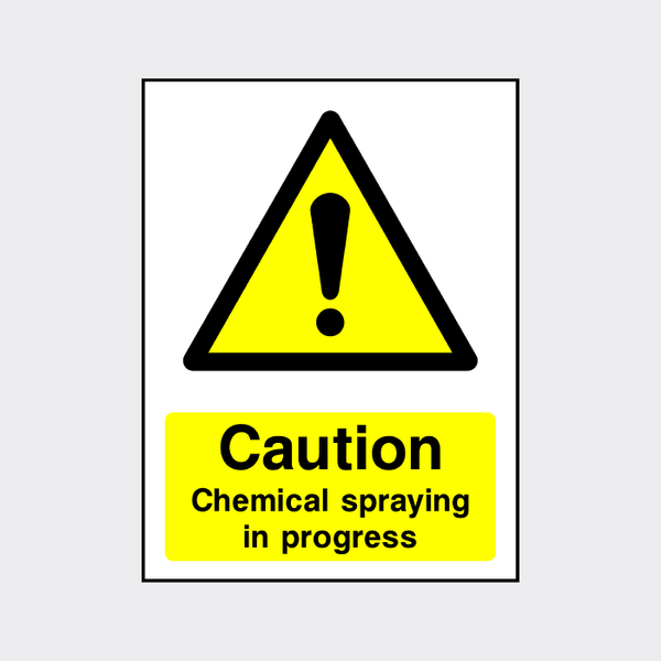 Caution Chemical Spraying in Progress Sign – High-Visibility Safety ...