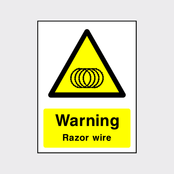 Warning Razor Wire Sign – High-Visibility Safety Warning - The Safety Sign