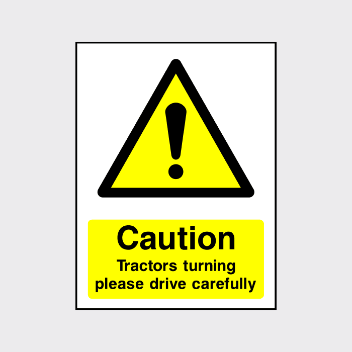 Caution Tractors Turning Sign | Improve Road & Farm Safety