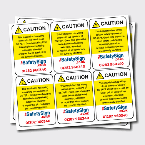Custom Branded Two Wire Stickers | BS7671 Labels - Free Artwork & Sharpie
