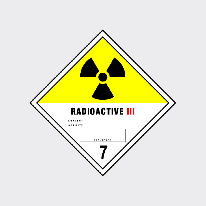 Radioactive III Class 7 Diamond Sign Sticker