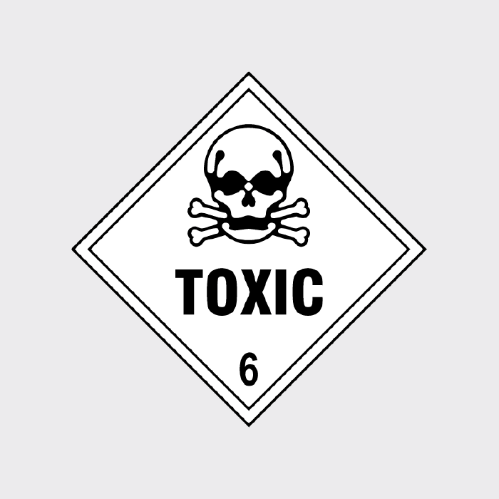 Toxic 6 Sticker - DANG0023 – The Safety Sign Shop