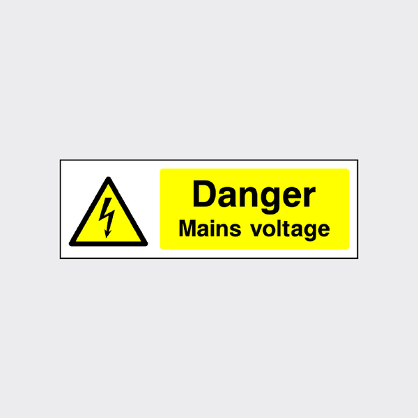 Danger - Mains Voltage Warning Sticker - The Safety Sign