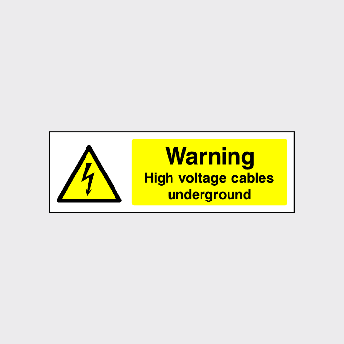Warning High Voltage Cables Underground Landscape Sign - The Safety Sign