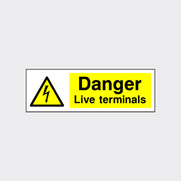 Danger - Live Terminals Sticker - The Safety Sign Shop