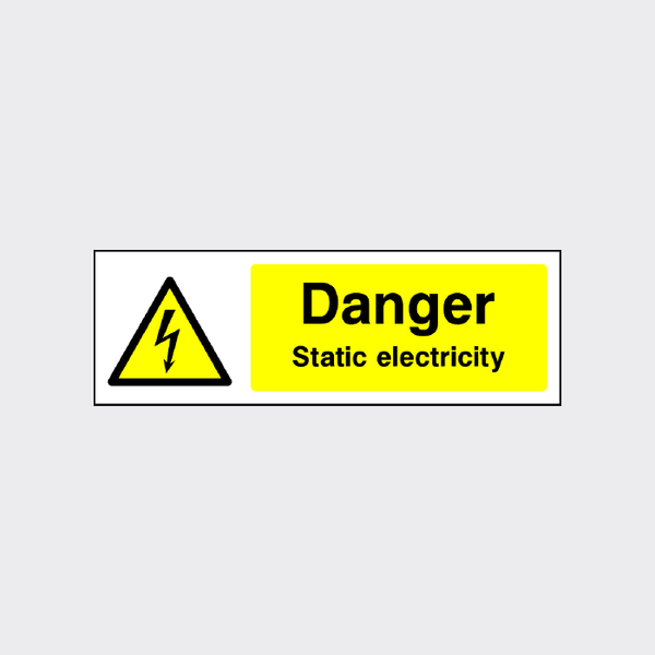 Danger Static Electricity Sign Landscape - The Safety Sign Shop