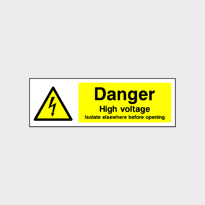 Danger - High Voltage - Isolate elsewhere before opening sticker - The ...