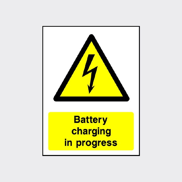 Battery Charging in Progress Sign - The Safety Sign