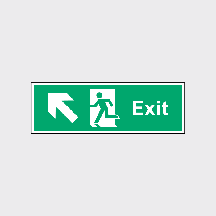 Exit Left Up Arrow Sign | Emergency Route Signage