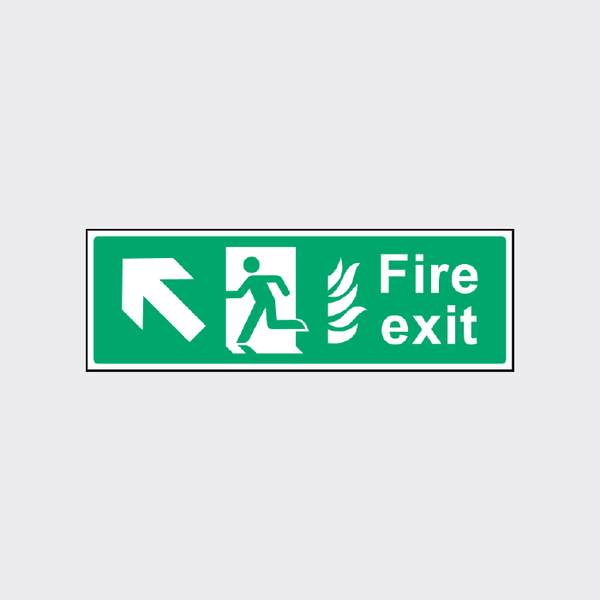 Fire Exit Up Left Arrow Sign | Emergency Route Indicator