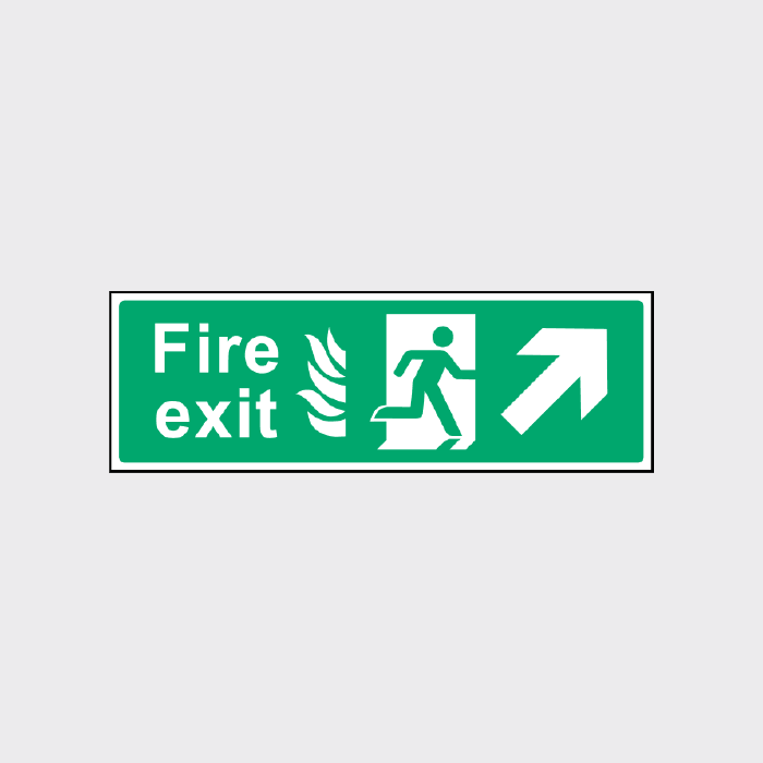Fire Exit Up Right Arrow Sign | Clear Emergency Guidance