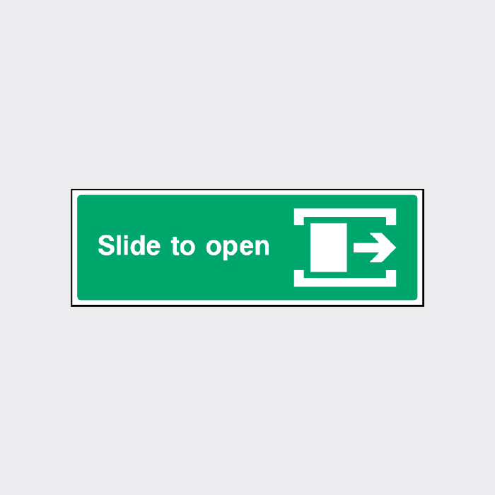 Slide to Open Right Fire Exit Sign | Emergency Door Guidance