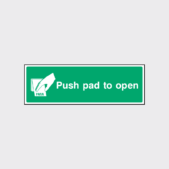 Push Pad to Open Emergency Exit Sign | Clear Fire Safety Instructions