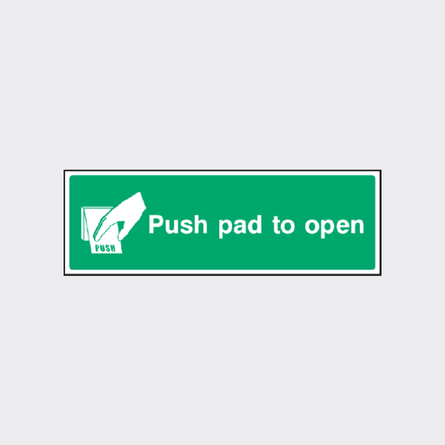 Push Pad to Open Emergency Exit Sign | Clear Fire Safety Instructions