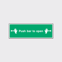 Push Bar to Open Emergency Exit Sign | Essential Fire Safety Sign