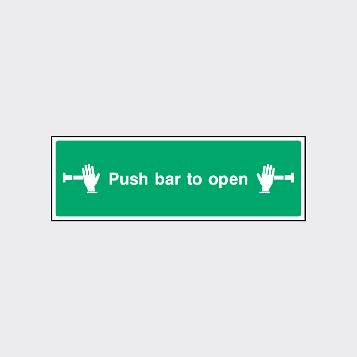 Push Bar to Open Emergency Exit Sign | Essential Fire Safety Sign