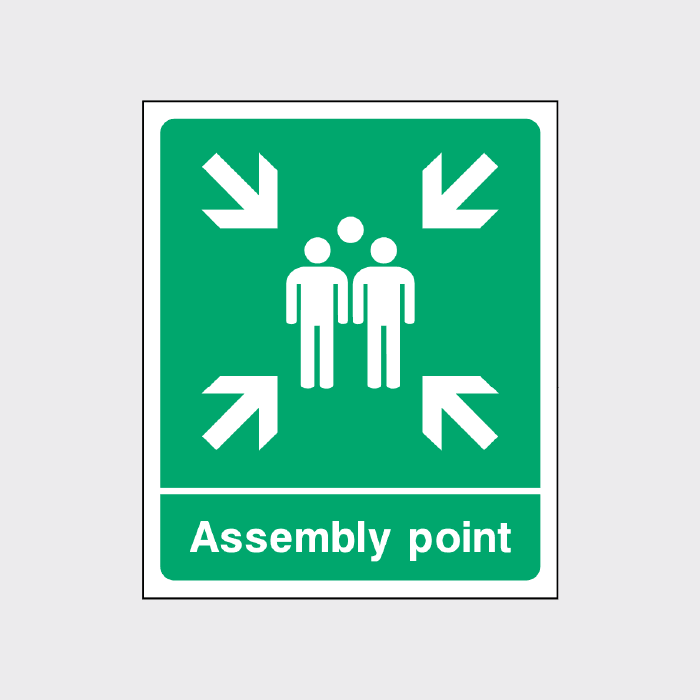 Assembly Point Sign with arrows - EMER0076 - The Safety Sign