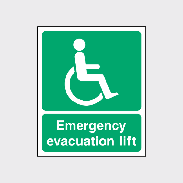 Emergency Evacuation Lift Sign | Essential Safety Signage