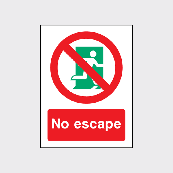 No Emergency Escape Sign | Essential Fire Safety Notice
