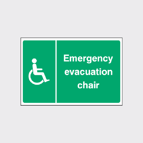 Emergency Evacuation Chair Sign | High-Visibility Safety Notice