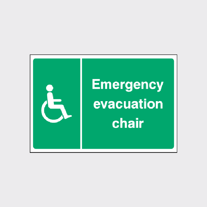 Emergency Evacuation Chair Sign | High-Visibility Safety Notice