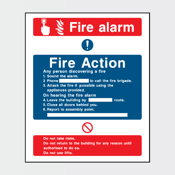 Fire Action Fire Alarm Sign - The Safety Sign