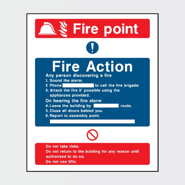 Fire Action Fire Point Sign - The Safety Sign