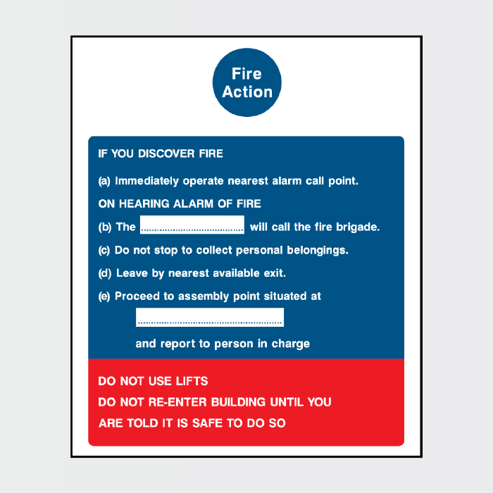 Fire Action - If you discover fire sign - FACT0009 – The Safety Sign Shop