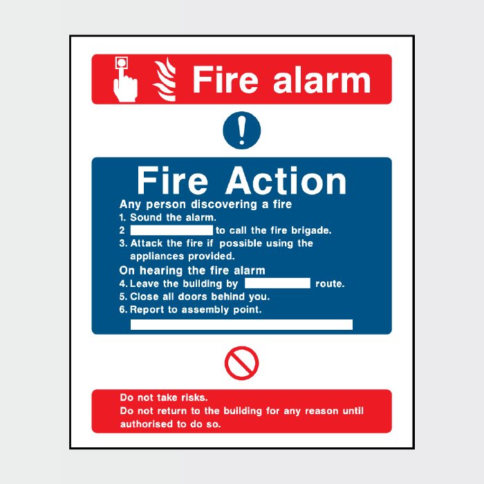 Fire Action Fire Alarm procedure Sign - The Safety Sign