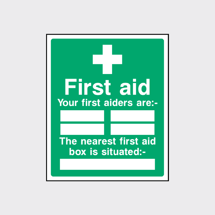 Nearest First Aid Box Is Situated Sign | Workplace Safety