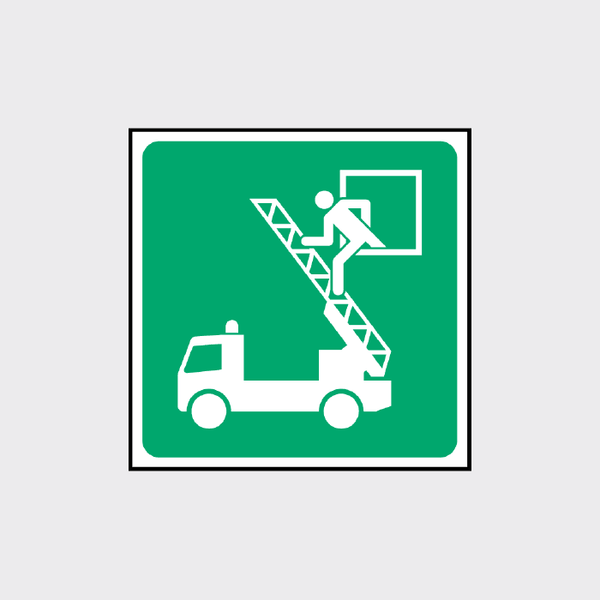 Emergency Window Escape Sign | Safety Exit Notice