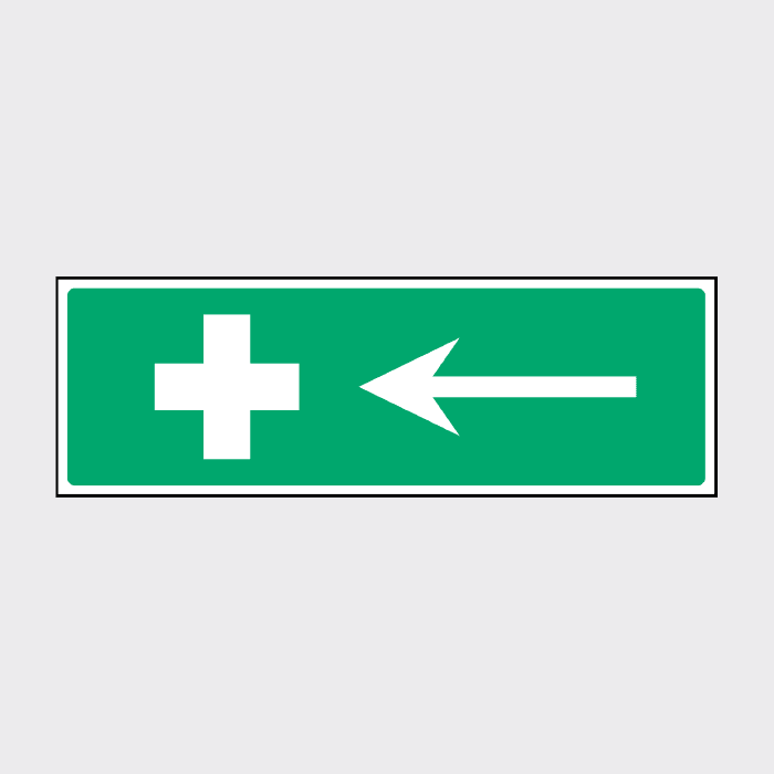 First Aid Left Arrow Sign | Emergency Direction
