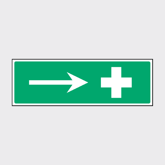 First Aid Right Arrow Sign | Emergency Direction