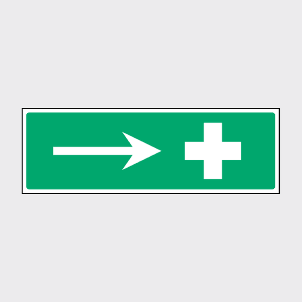 First Aid Right Arrow Sign | Emergency Direction
