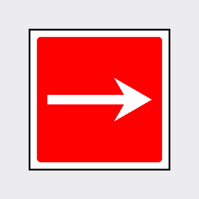 Red Arrow Right Sign | Directional Safety Notice