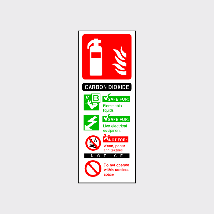 Carbon Dioxide Fire Extinguisher Sign | Fire Safety Notice