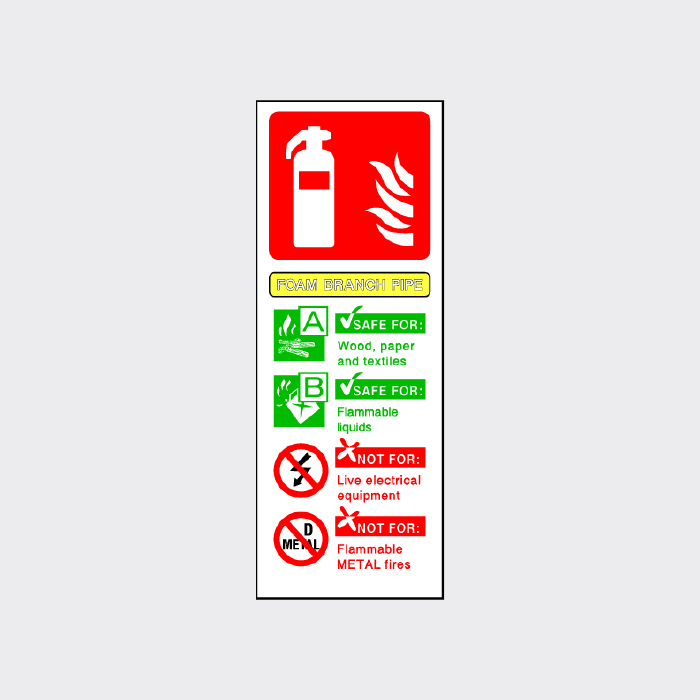 Foam Branch Pipe Fire Extinguisher Sign | Fire Safety Notice